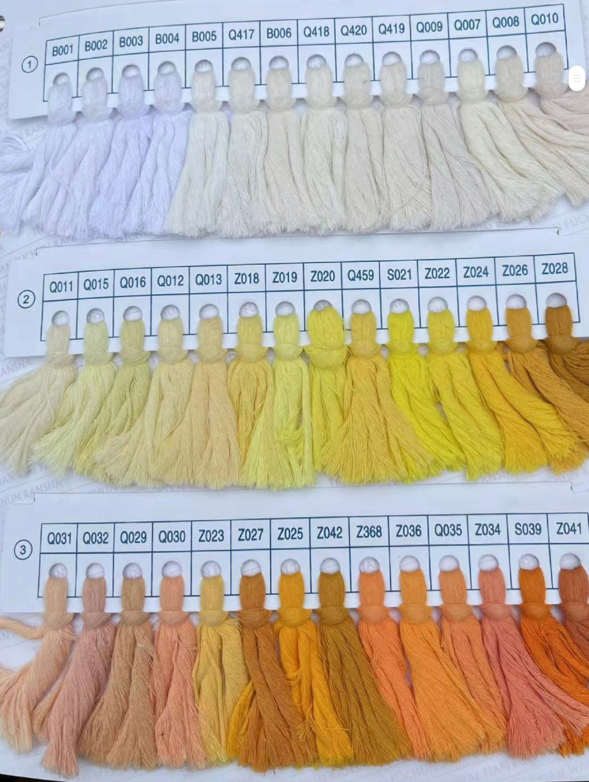 COLOUR CHART 1 – SOCKS & SASS