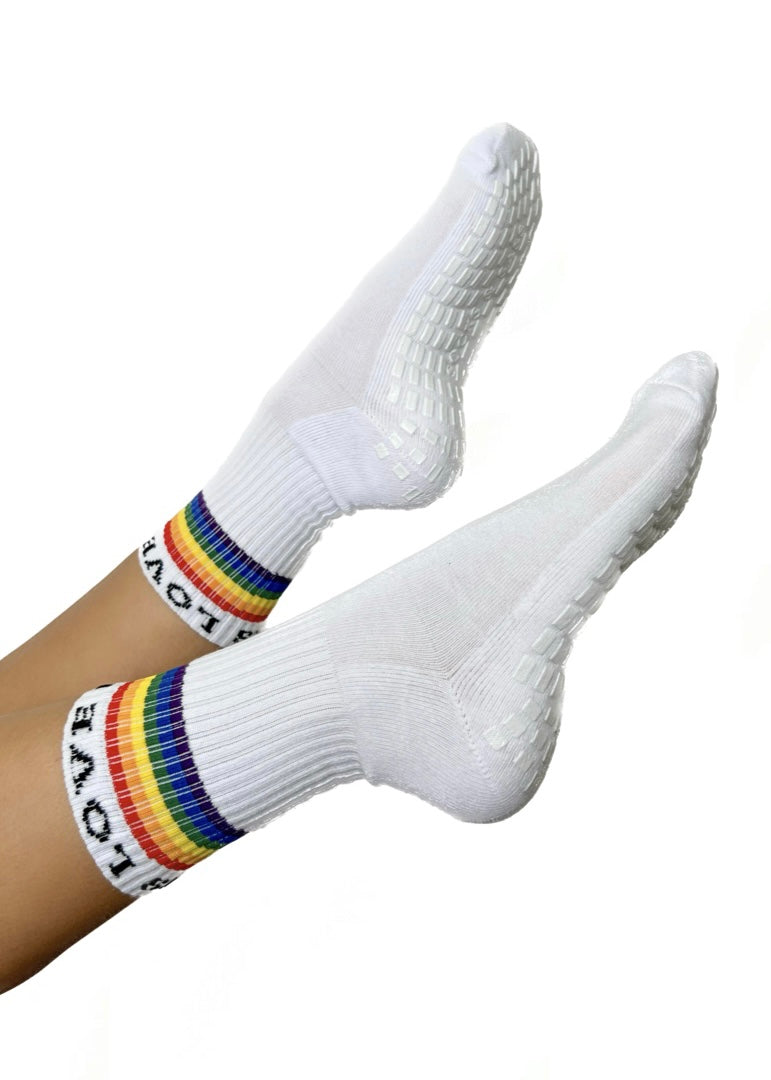 "LOVE IS LOVE" GRIP SOCKS 4-12 – SOCKS & SASS